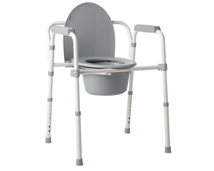 Steel 3-in-1 Folding Steel Commode 350lb Capacity 1Ct