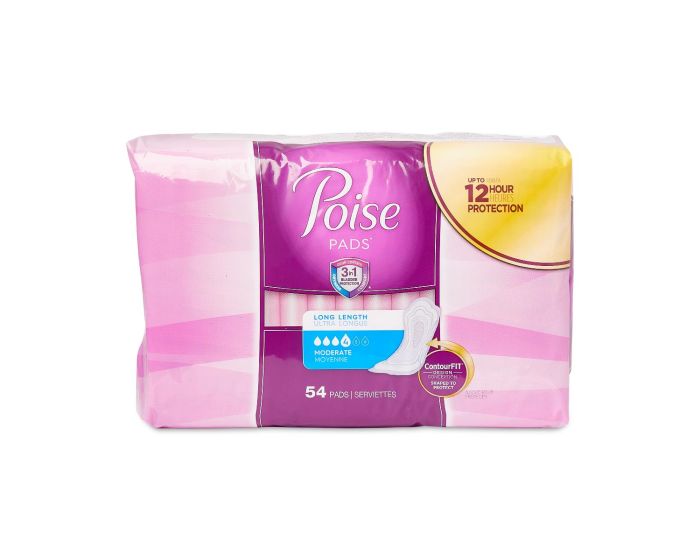 Poise Incontinence Pad, Moderate, Long