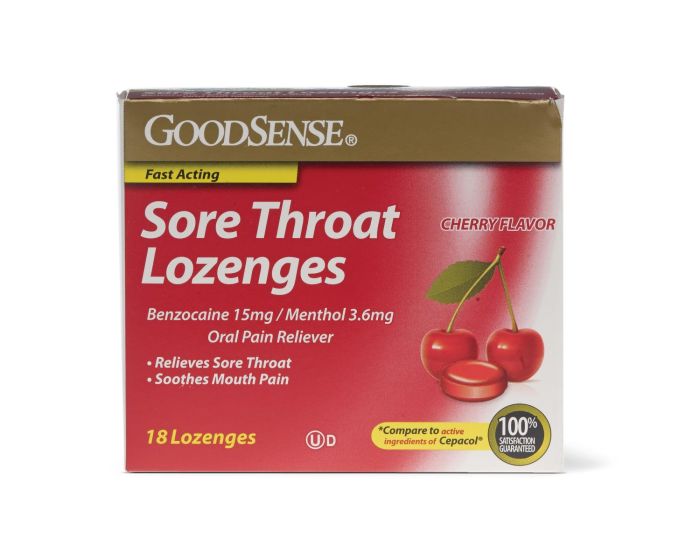 GoodSense Sore Throat Lozenges Cherry 18Ct
