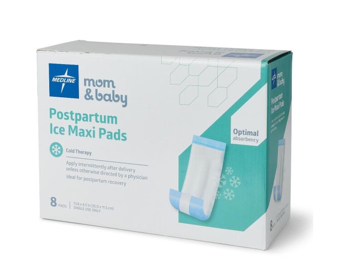Medline Mom & Baby Postpartum Ice Maxi Pads 8Ct