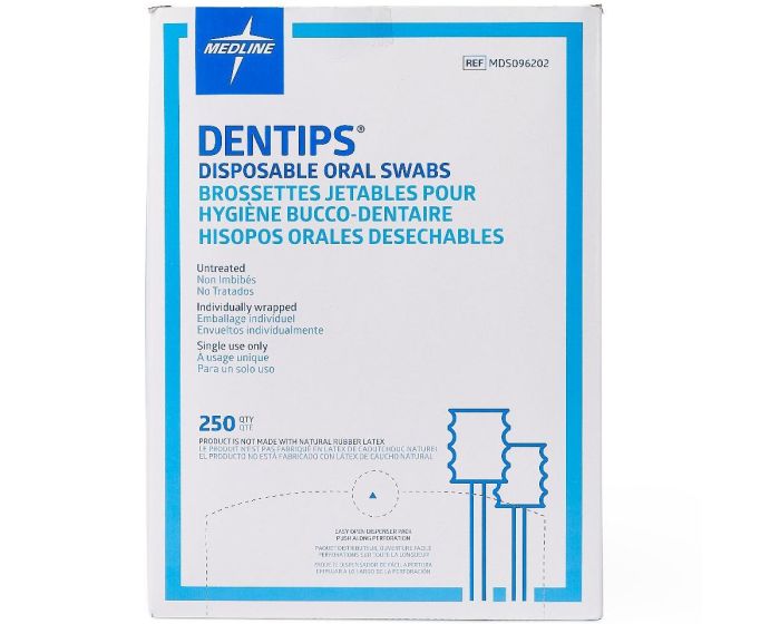 Medline DenTips Oral Swab Sticks Untreated Indiv 500Ct