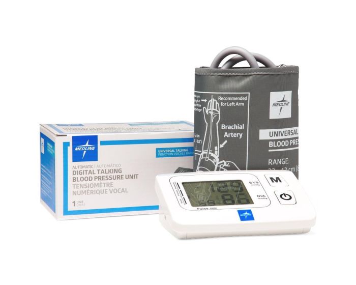 Medline Talking Blood Pressure Monitor with Univ Cuff 1Ct