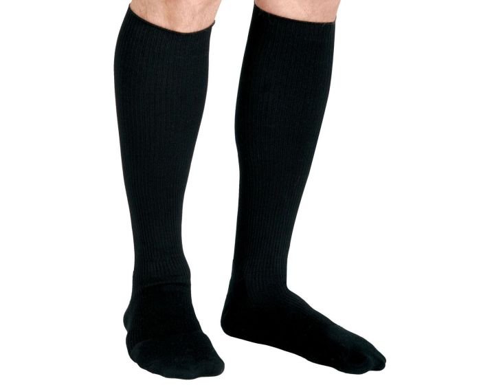CURAD Knee Compression Dress Sock 8-15mmHg Black Lg 1Pr