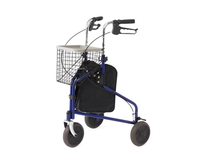 Medline 3-Wheel Steel Rollator Blue 1Ct
