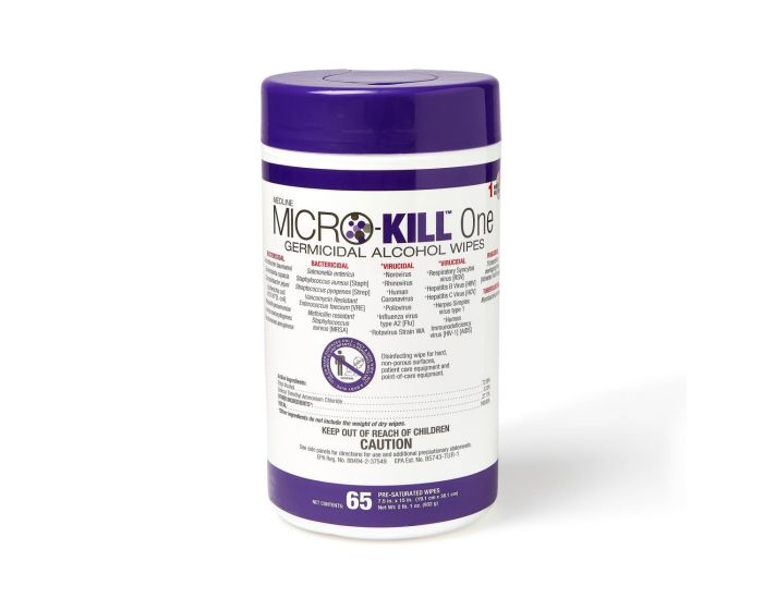 Medline Micro-Kill One Germicidal Alcohol Wipes 7x15 65Ct