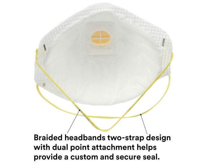 3M 8511 N95 Respirator Face Mask with Cool Flow Valve 10Ct