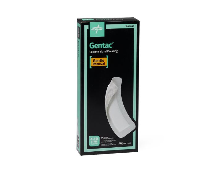 Medline Gentac Silicone Island Dressing 4x10 150Ct