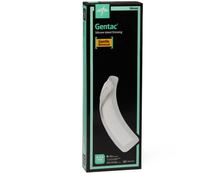 Medline Gentac Silicone Island Dressing 4x14 150Ct