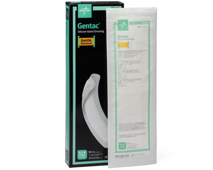 Medline Gentac Silicone Island Dressing 4x14 150Ct