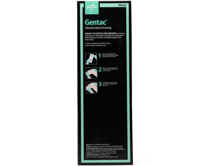 Medline Gentac Silicone Island Dressing 4x14 150Ct