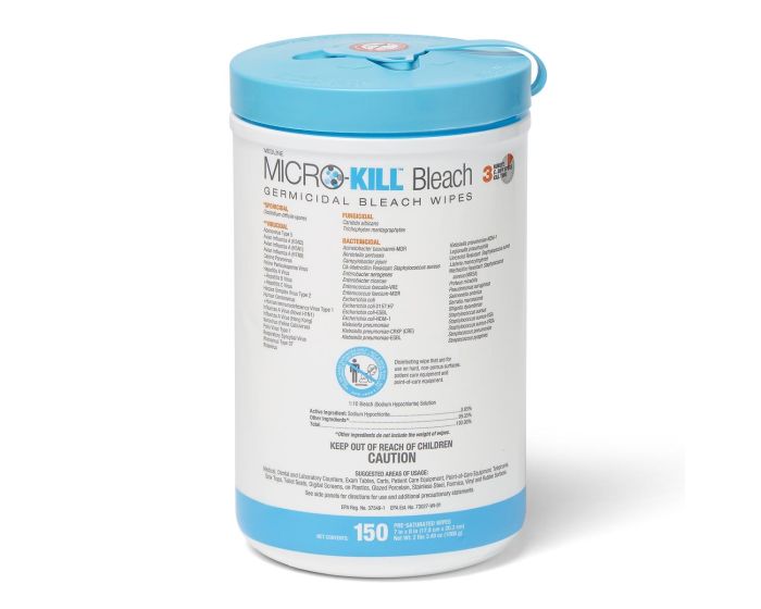 Medline Micro-Kill Bleach Germicidal Bleach Wipes 7x8 150Ct