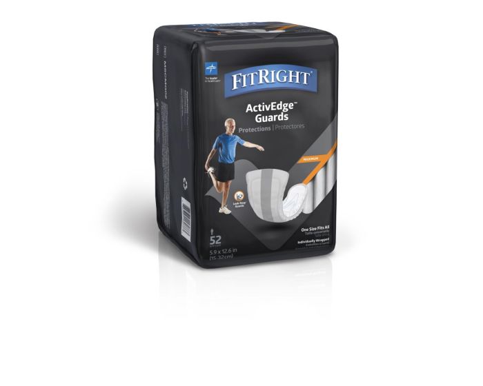 Medline FitRight ActivEdge Guards for Men Maximum 52Ct