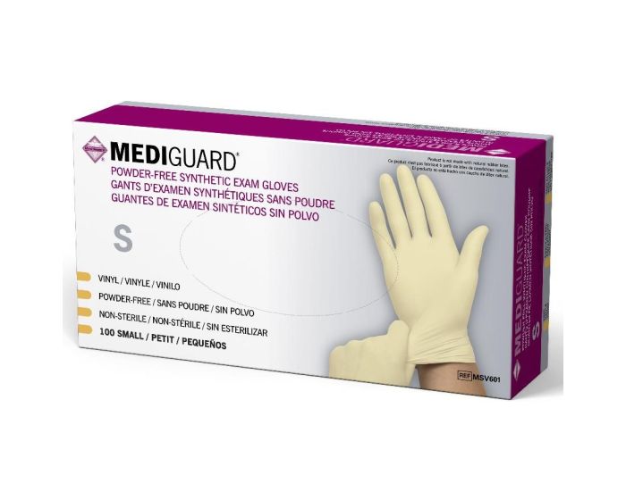 CA Only - MediGuard Stretch Vinyl Exam Gloves S 1000Ct