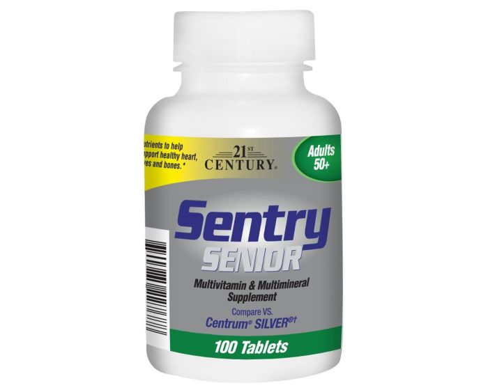 21st Century Sentry Senior Multivitamin Mineral Tablet 100Ct