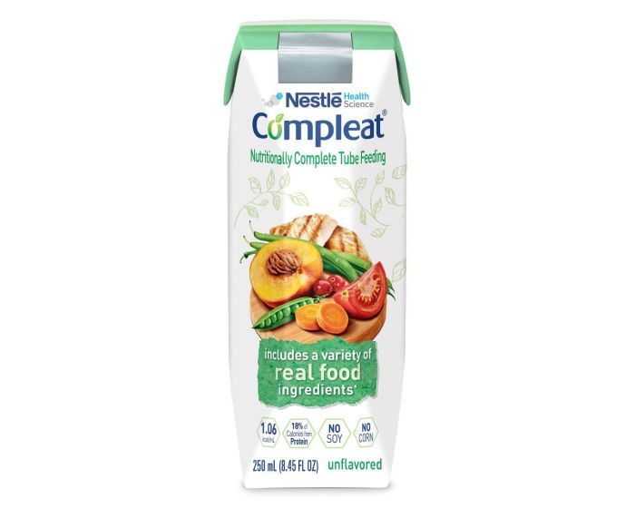 Nestle Compleat Tube Feeding Formula Unflavor 250mL 1Ct
