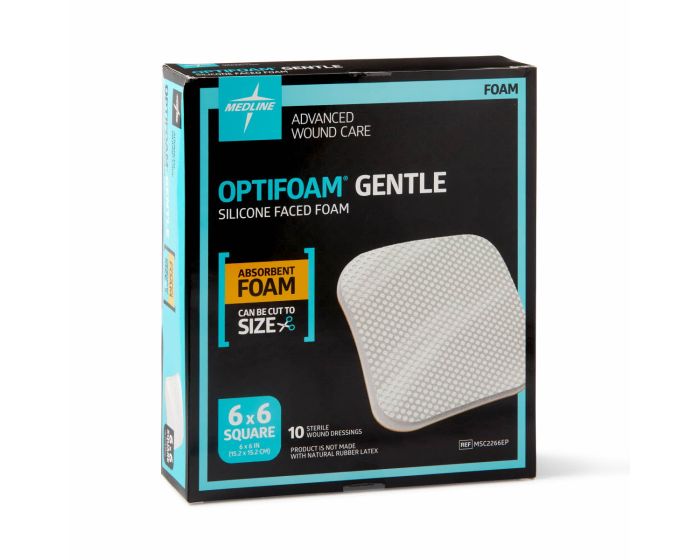 Optifoam Gentle Silicone/Foam Dressing No Border 6x6 100Ct