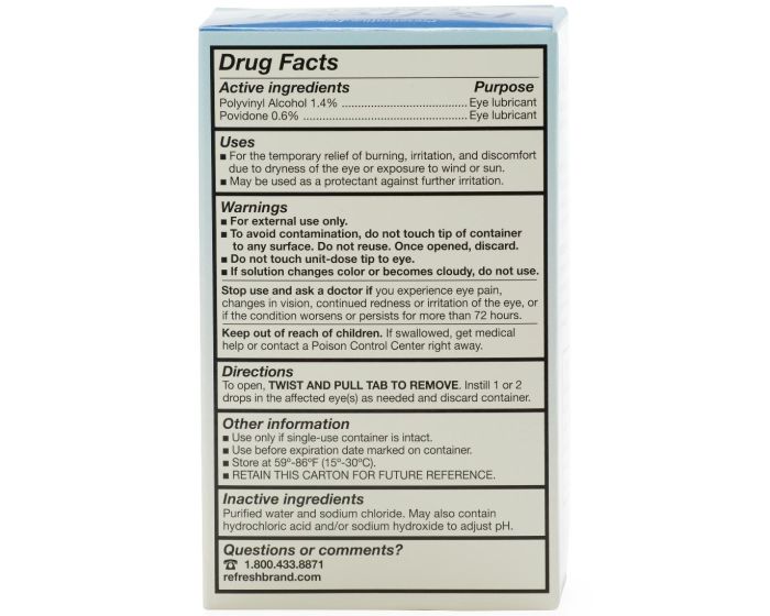 Refresh Classic Lubricant Eye Drops 0.4mL 50Ct