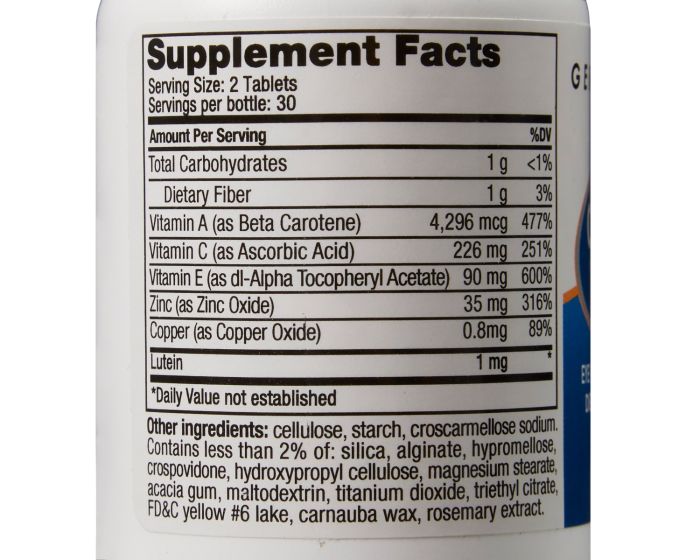GeriCare Eye Multivitamin and Mineral Tablet with Lutein, 60Ct