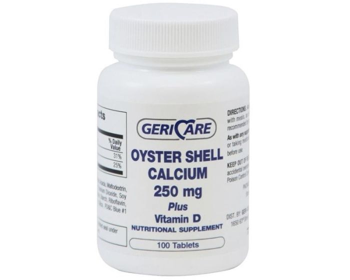 Oyster Shell Calcium with Vitamin D 250mg 100Ct