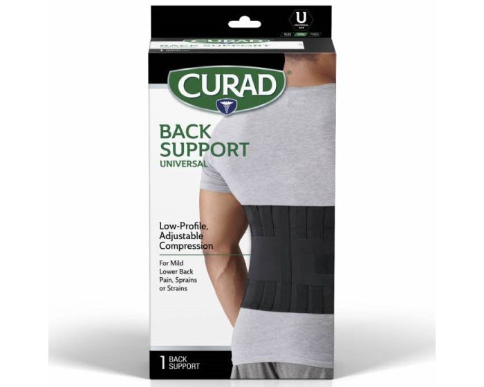 CURAD Universal Elastic Back Support Black One Size 1Ct