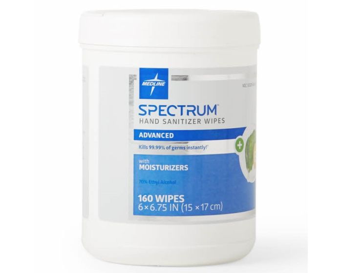 Medline Spectrum Adv Hand Sanitizer Wipe 6x6.75 160Ct