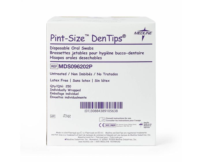 DenTips Untreated Oral Swabs Blue Small 500Ct