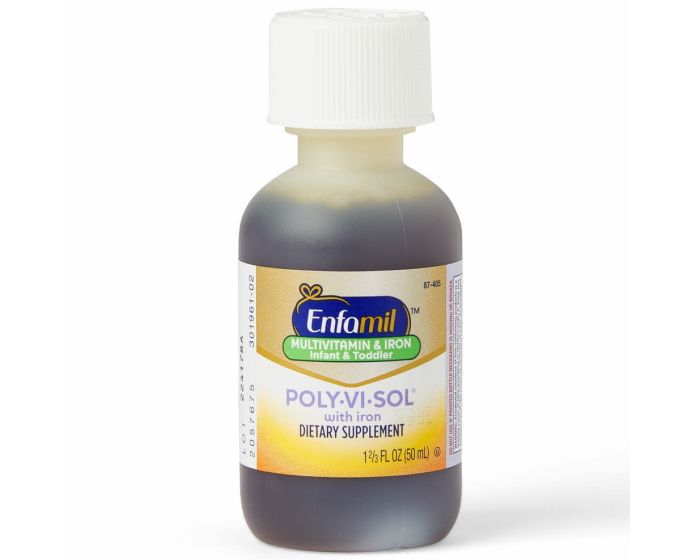 Poly-Vi-Sol with Iron Multivitamin Supplement Drops, 50 mL
