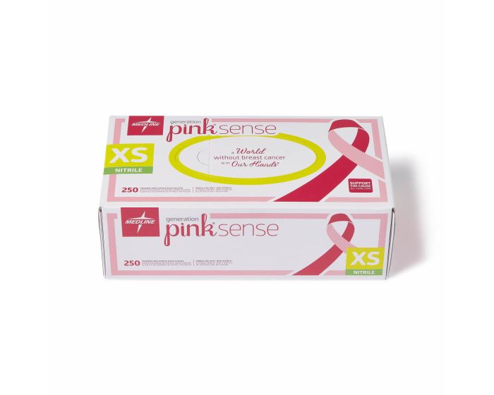 Medline Generation Pink Sense Nitrile Exam Glove XS 250Ct