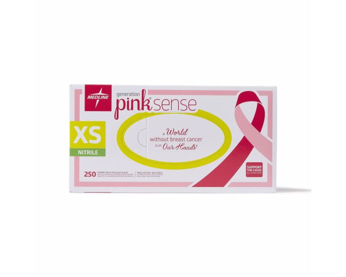 Medline Generation Pink Sense Nitrile Exam Glove XS 250Ct