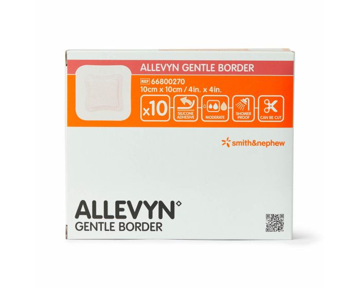 Allevyn Gentle Border Adhesive Dressing 4x4 10Ct