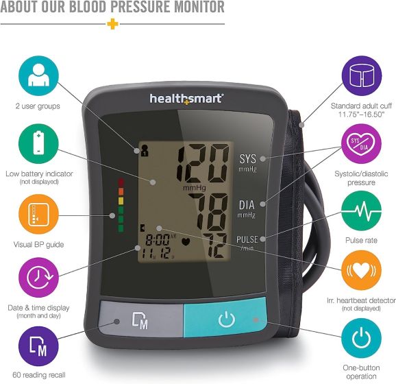 HealthSmart Standard Series Auto Blood Pressure Monitor 1Ct