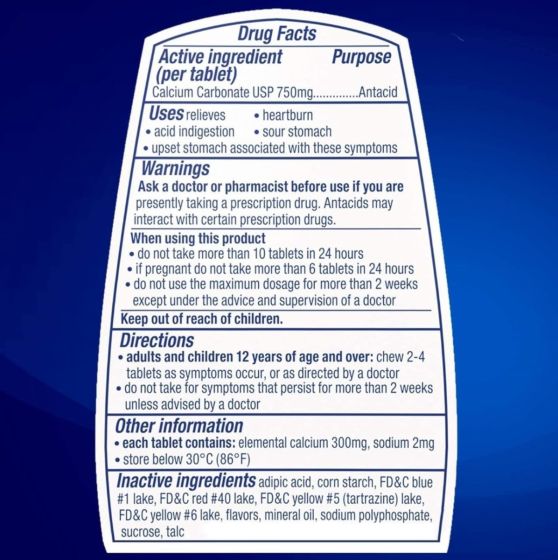 TUMS Extra Strength Chewable Antacid Tablets Fruit 96Ct