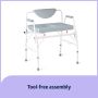 Medline Steel Bariatric Drop Arm Commode, 1,000lb Cap 1Ct