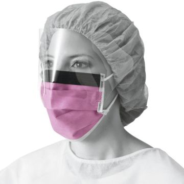 Medline ASTM Level 3 Mask with Eye Shield/Ear Loops 25Ct
