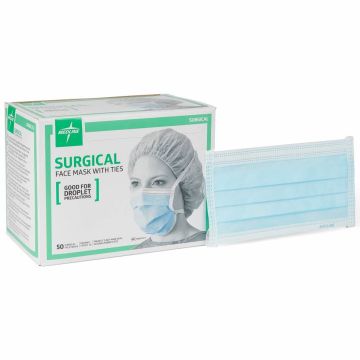 Medline Basic 3-Ply Antifog Face Mask with Eye Shield 100Ct