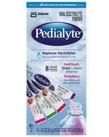 Pedialyte Electrolyte Powder Packets Fruit & Berries 0.3oz 8Ct