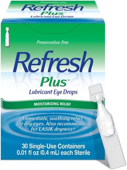 Refresh Plus Lubricant Eye Drops Single Containers 30Ct