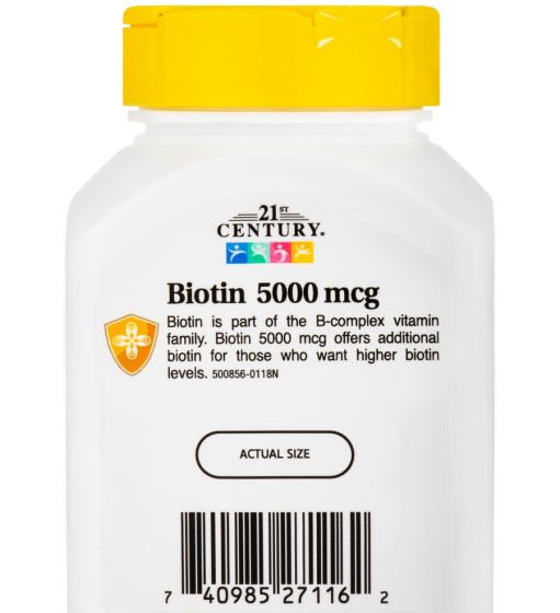 21st Century Biotin Capsule 5000mcg 60Ct