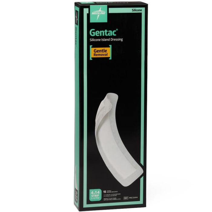 Medline Gentac Silicone Island Dressing 4x14 150Ct