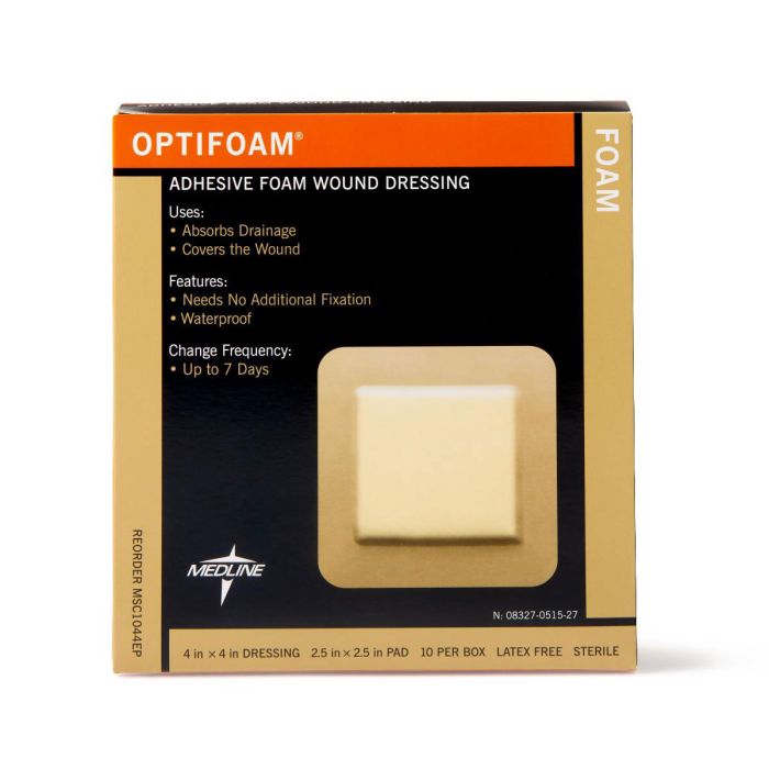 Optifoam Adhesive Foam Dressing Edu 4x4 100Ct