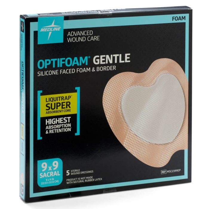 Optifoam Gentle LQ Silicone/Foam Dressing 9x9 25Ct