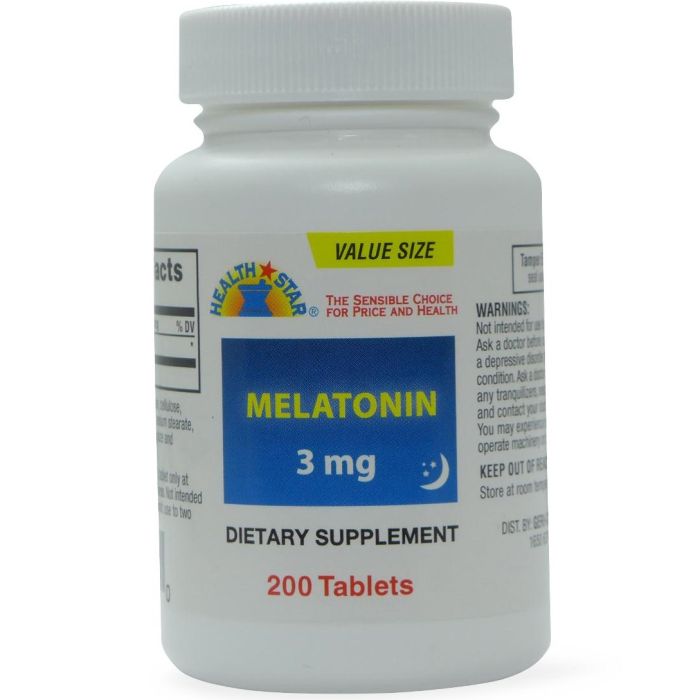 Health Star Melatonin Tablet 3mg 200Ct