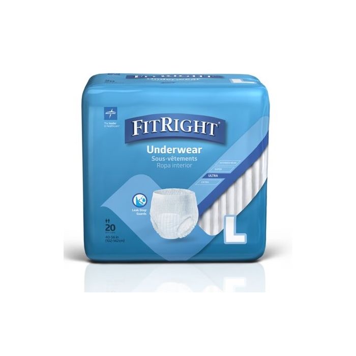 Medline FitRight Ultra Disposable Underwear - See All