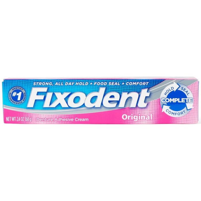 Fixodent Complete Denture Adhesive Cream Original 2.4oz 1Ct