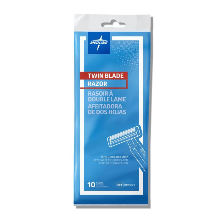 Medline Twin Blade Razor with Lubrication Strip-Shop All